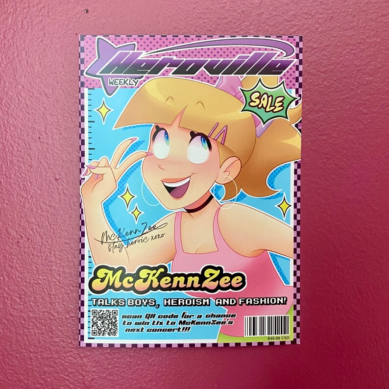 Y2K Mckennzee Original Character Magazine Cover Art Print Cybercore - Etsy