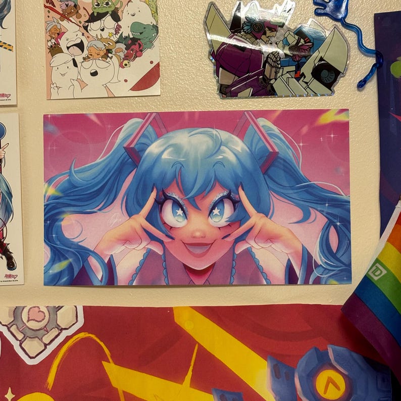 Hatsune Miku Beam Kawaii Colorful Vocaloid Art Prints!! - Etsy