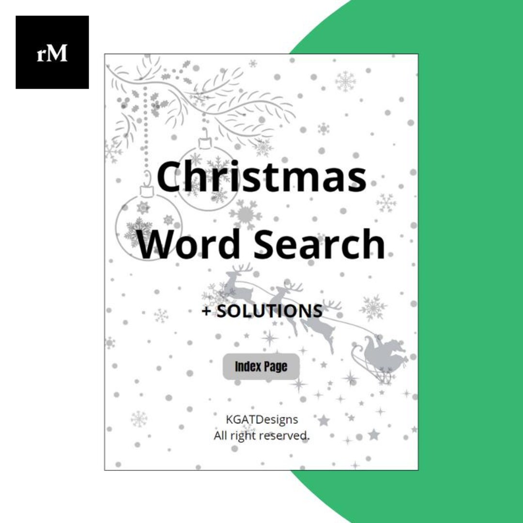 Christmas Word Search Puzzle PDF for Remarkable 2 Tablet – 80 Festive ...