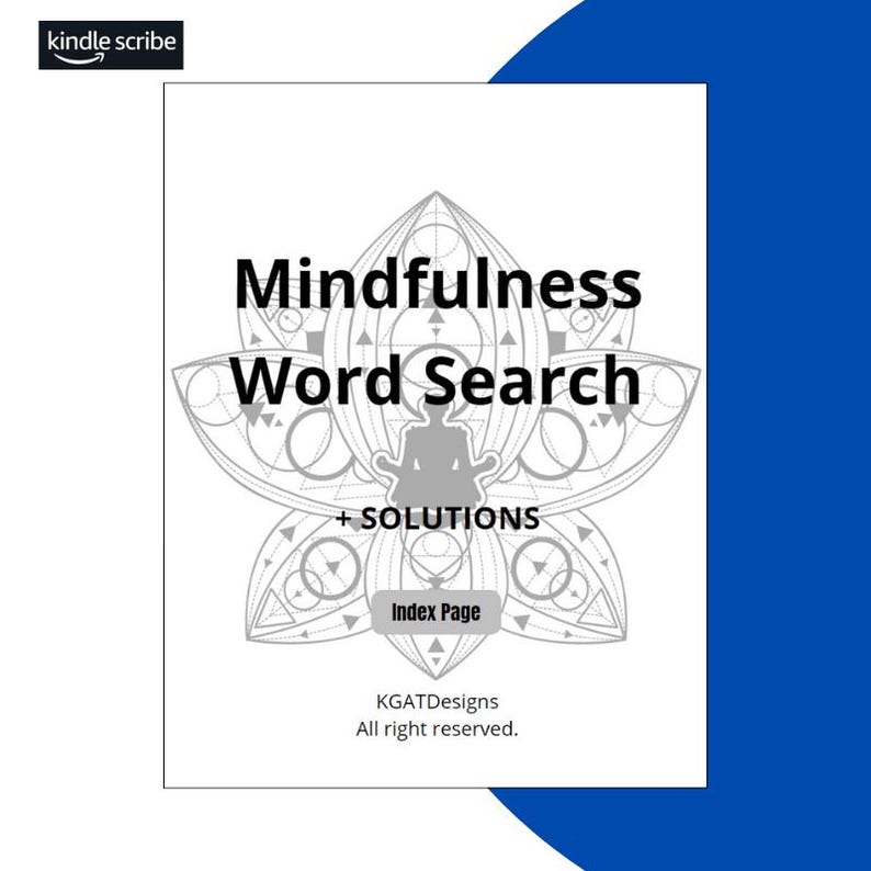 Mindfulness Word Search Puzzle PDF for Kindle Scribe – 100 Relaxing ...