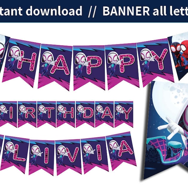 Spidey and His Amazing Friends Happy Birthday Banner - Etsy