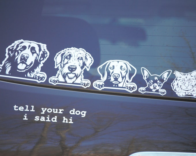 Vinyl Dog Window Decals - Various Breeds, Custom Options - Etsy