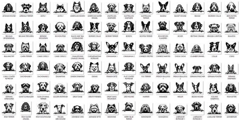 Vinyl Dog Window Decals Various Breeds, Custom Options - Etsy