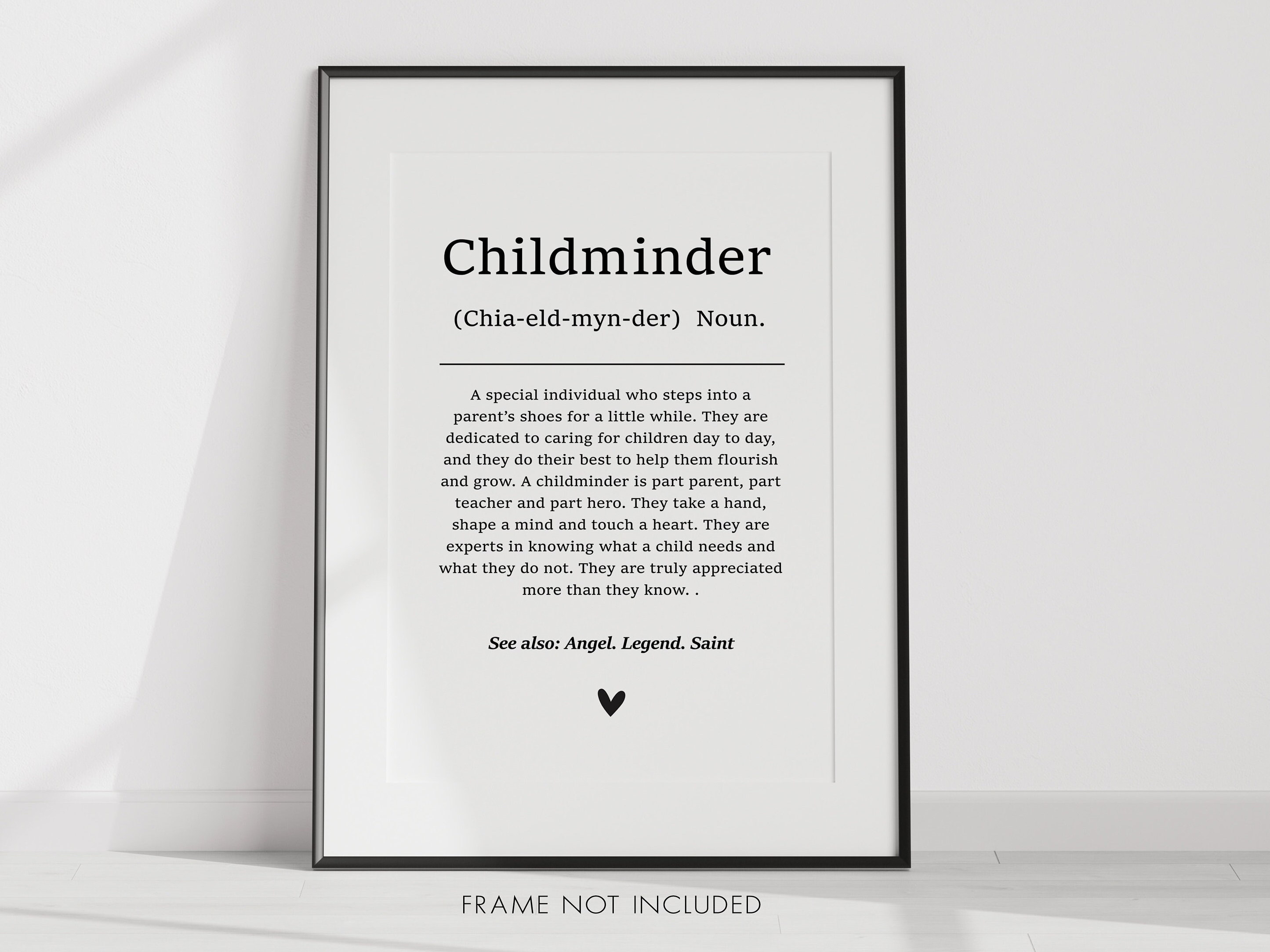 Childminder Definition Print - Childminder Quote - Typography Print ...