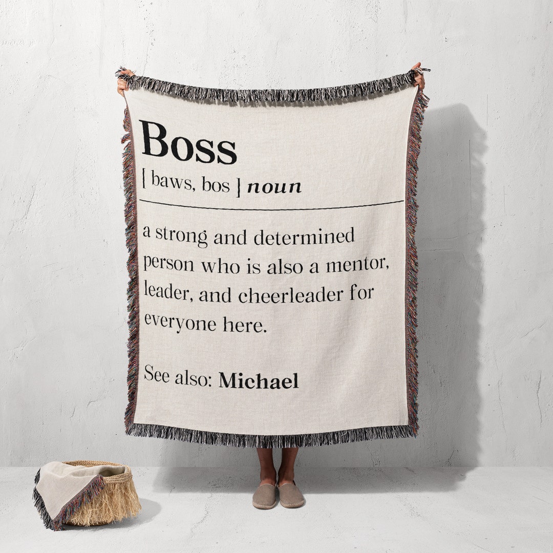 Custom Boss Definition: Personalized Woven Throw Blanket – Unique and ...