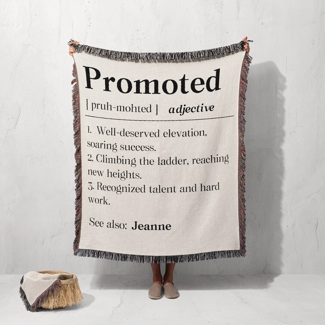 Personalized Promotion Congrats Woven Blanket, Custom Promoted Coworker ...