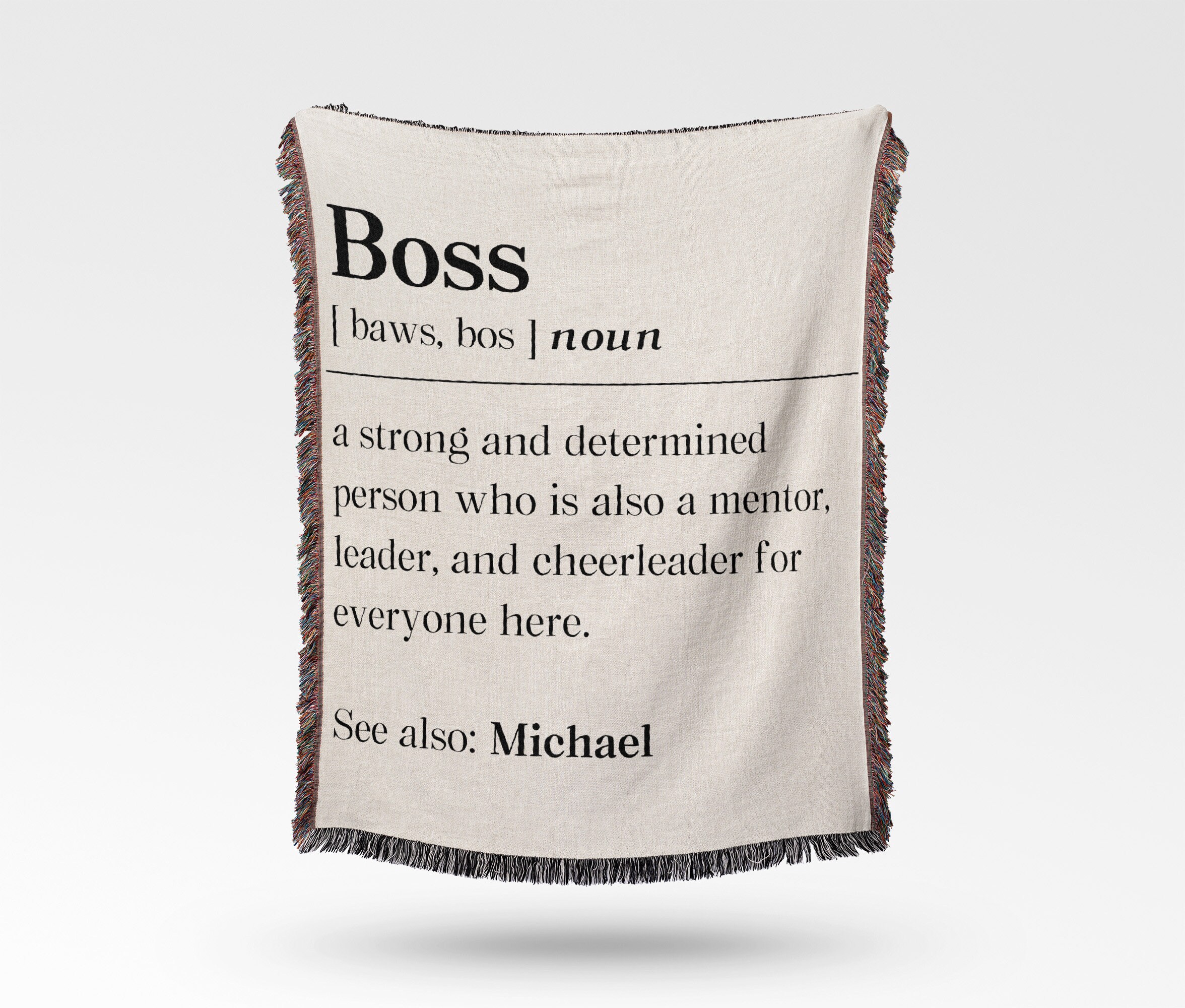 Custom Boss Definition: Personalized Woven Throw Blanket – Unique and ...