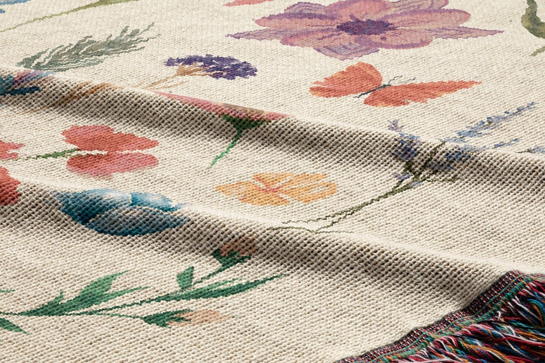 Wildflower Woven Blanket Flower Lover Throw Blanket Gift - Etsy