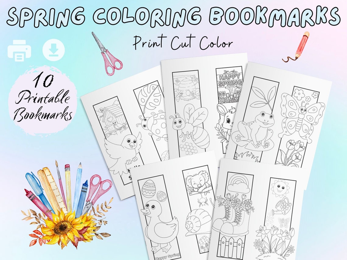 Spring Printables, Spring Printable Bookmarks, Kids Printable Bookmarks ...