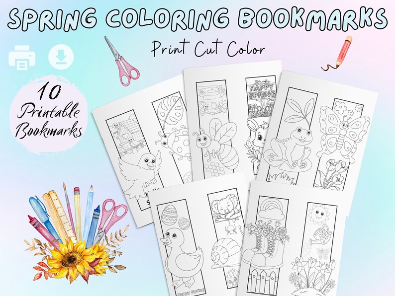 Spring Printables, Spring Printable Bookmarks, Kids Printable Bookmarks ...