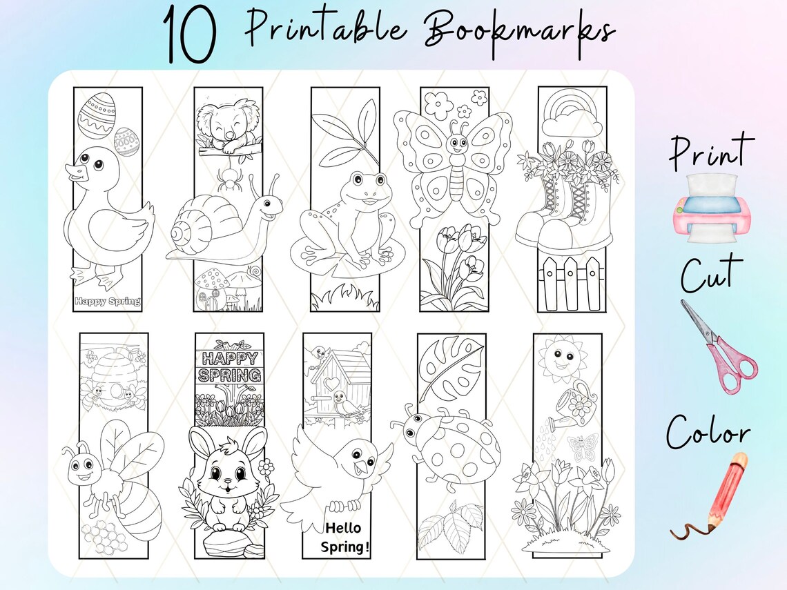 Spring Printables, Spring Printable Bookmarks, Kids Printable Bookmarks ...