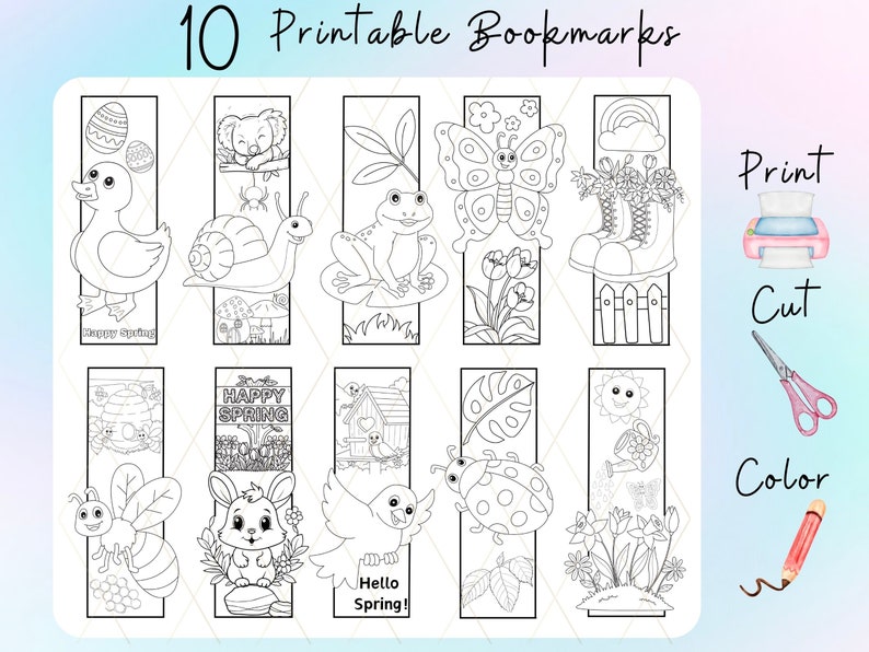 Spring Printables, Spring Printable Bookmarks, Kids Printable Bookmarks ...