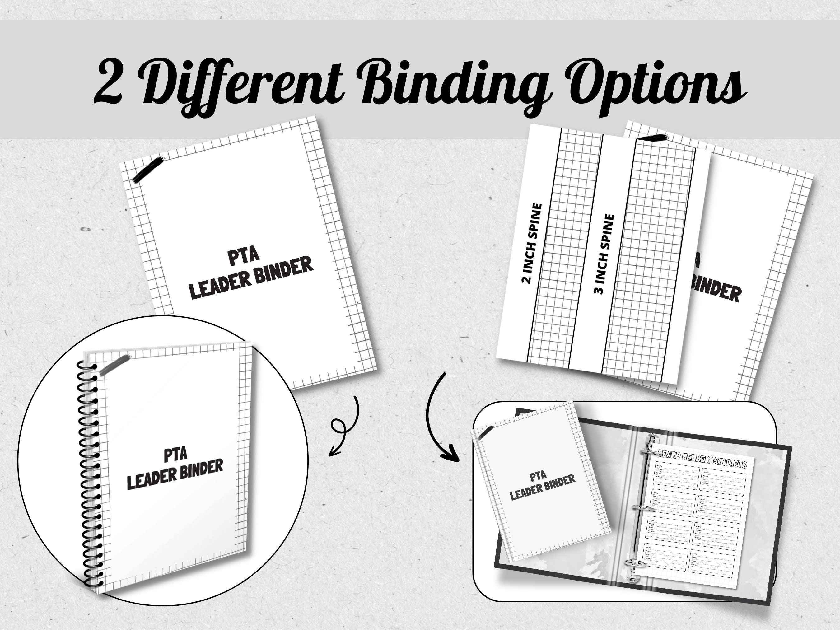 PTA Leader Planner Printable | PTA Leader Binder | Undated | B&W | Pta ...