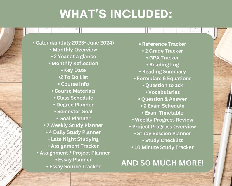 2023-2024 Student Planner Printable 2023-2024 Academic - Etsy