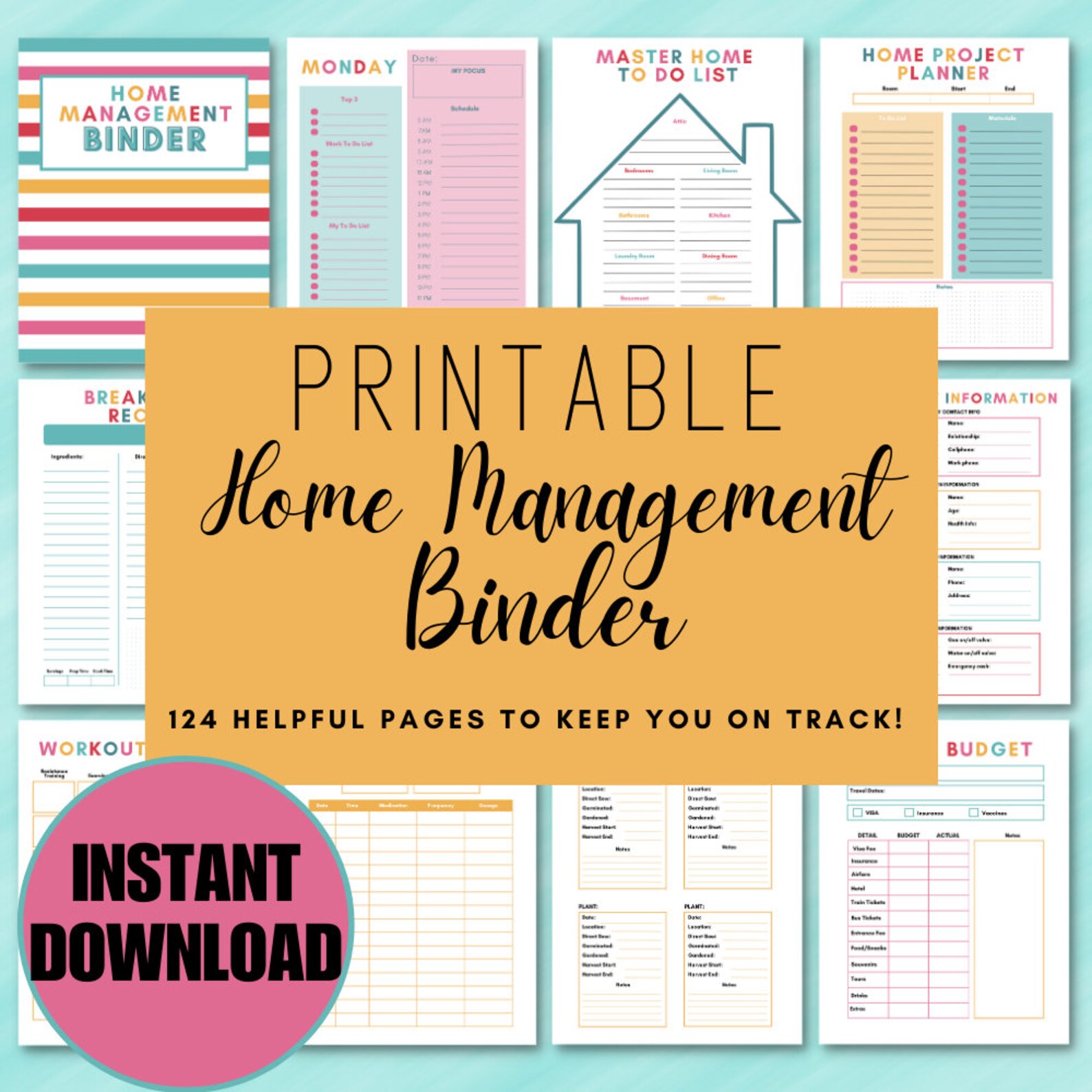 Home Management Binder Printable | Home Maintenance Binder | Home ...