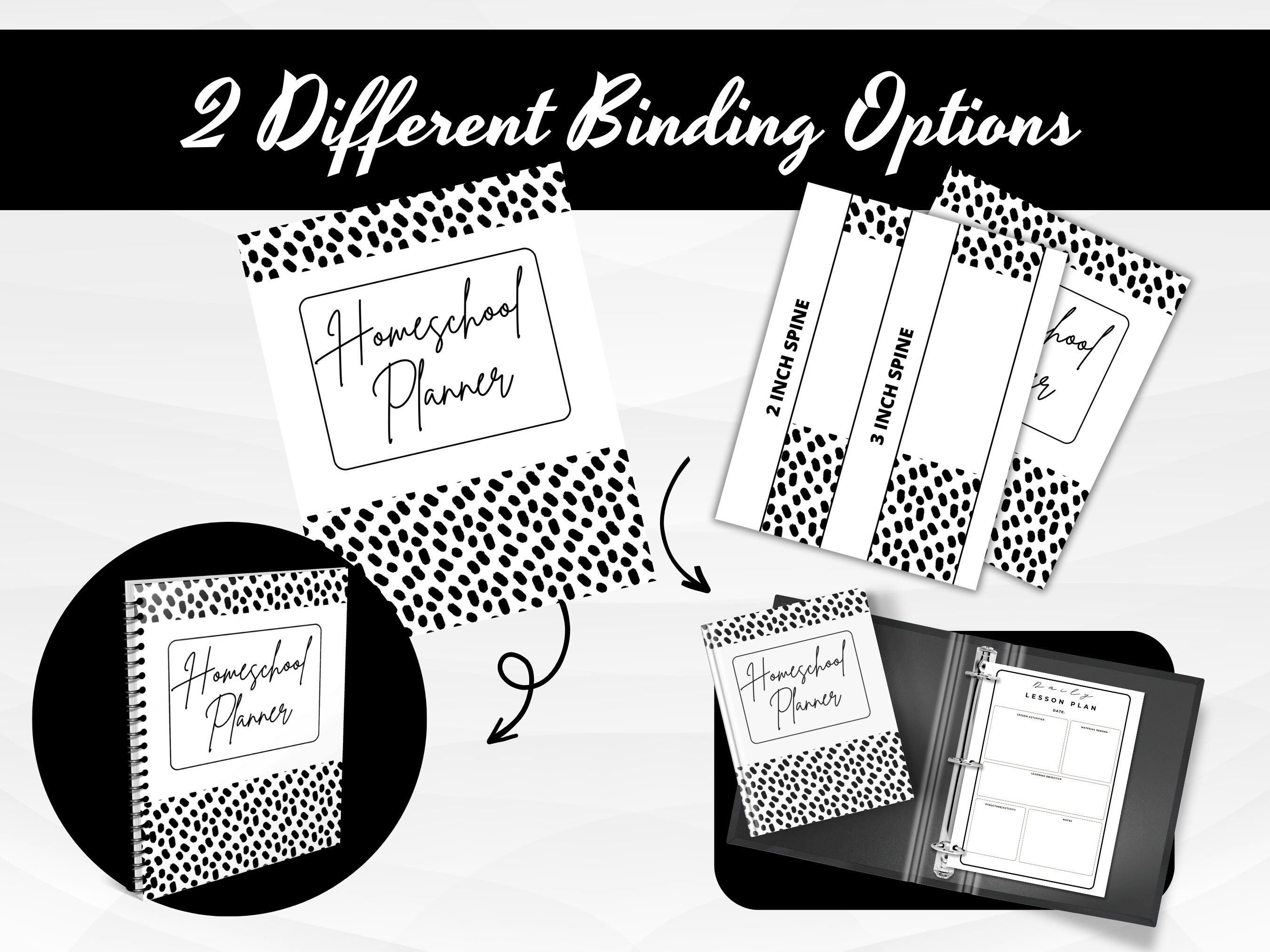 Homeschool Planner Printable | Homeschool Binder | Undated | B&W ...