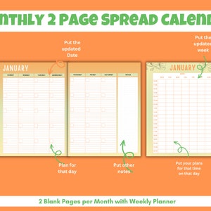 Student Planner Printable | Student Binder | Undated | Orange ...
