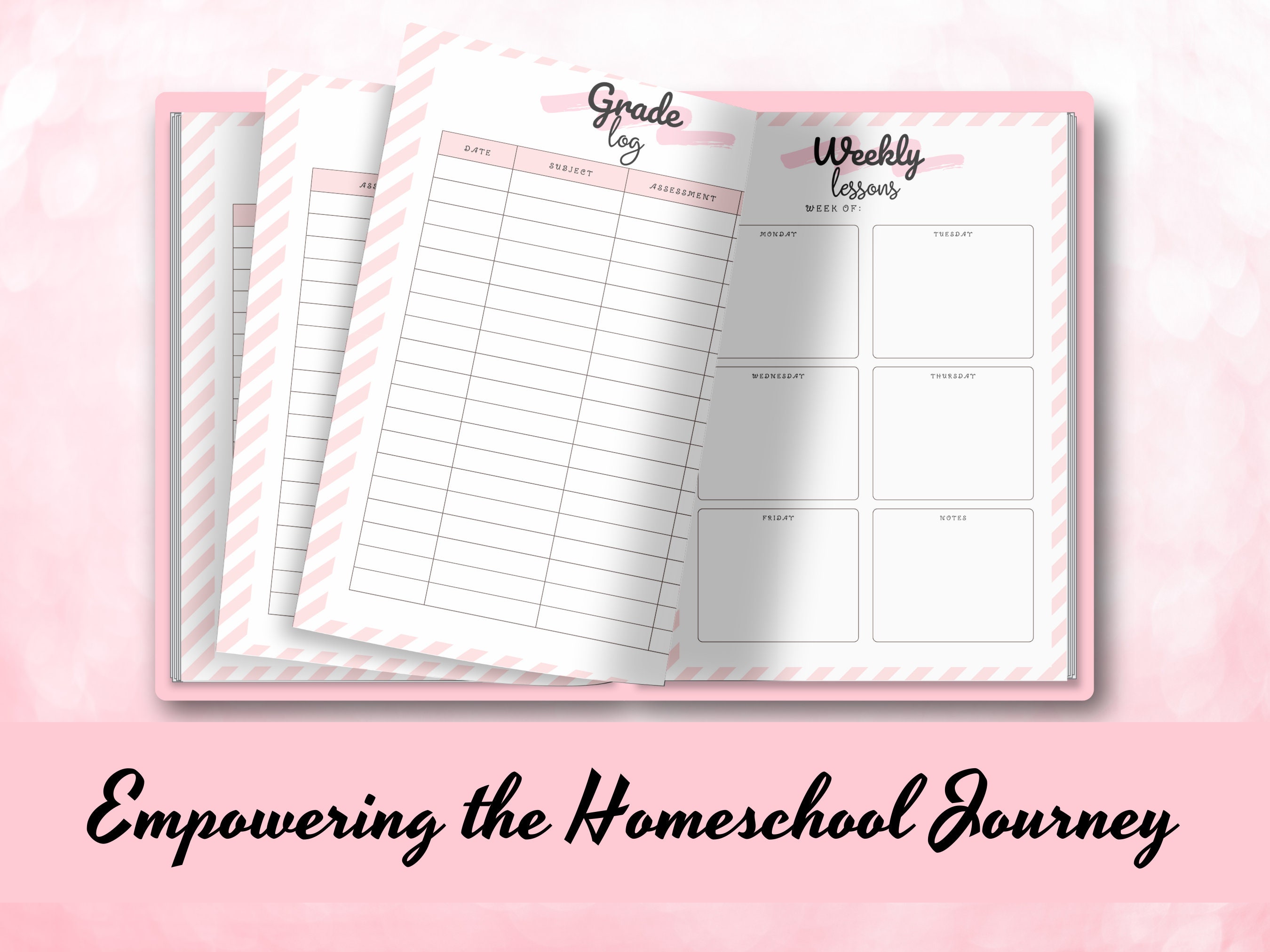 Homeschool Planner Printable | Homeschool Binder | Undated | Pink ...