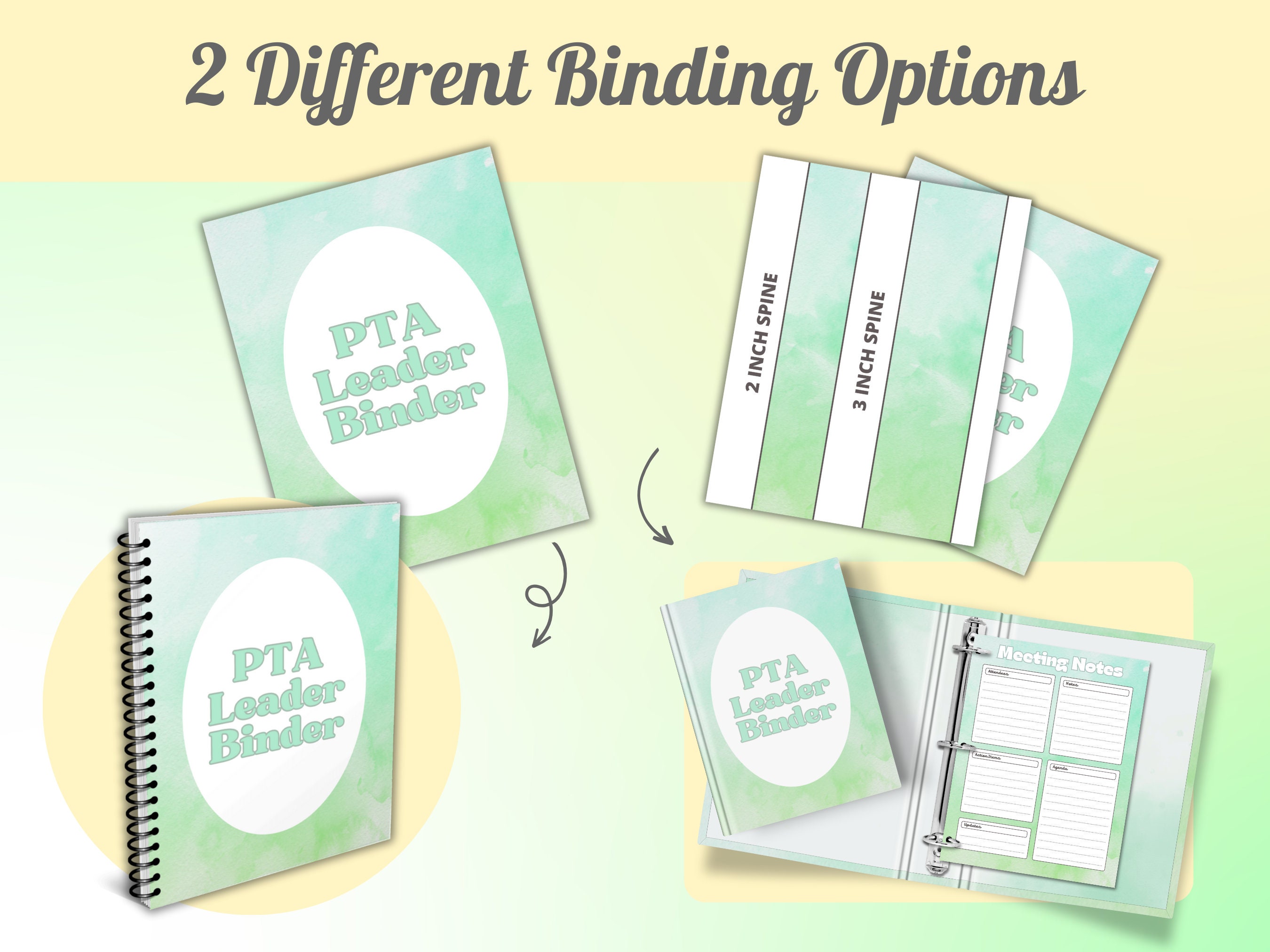 PTA Leader Planner Printable | PTA Leader Binder | Undated | Green ...