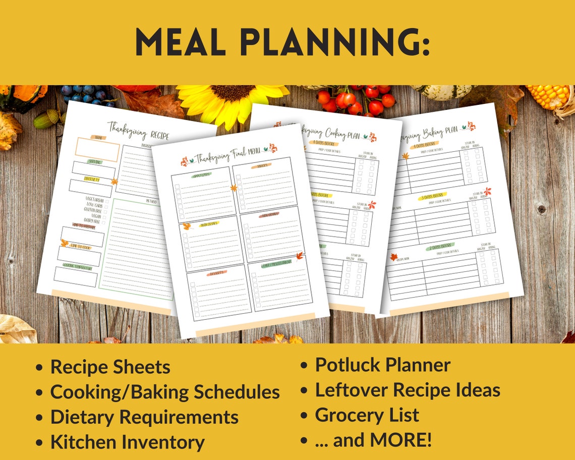 Thanksgiving Planner Printable | Thanksgiving Dinner Planner ...