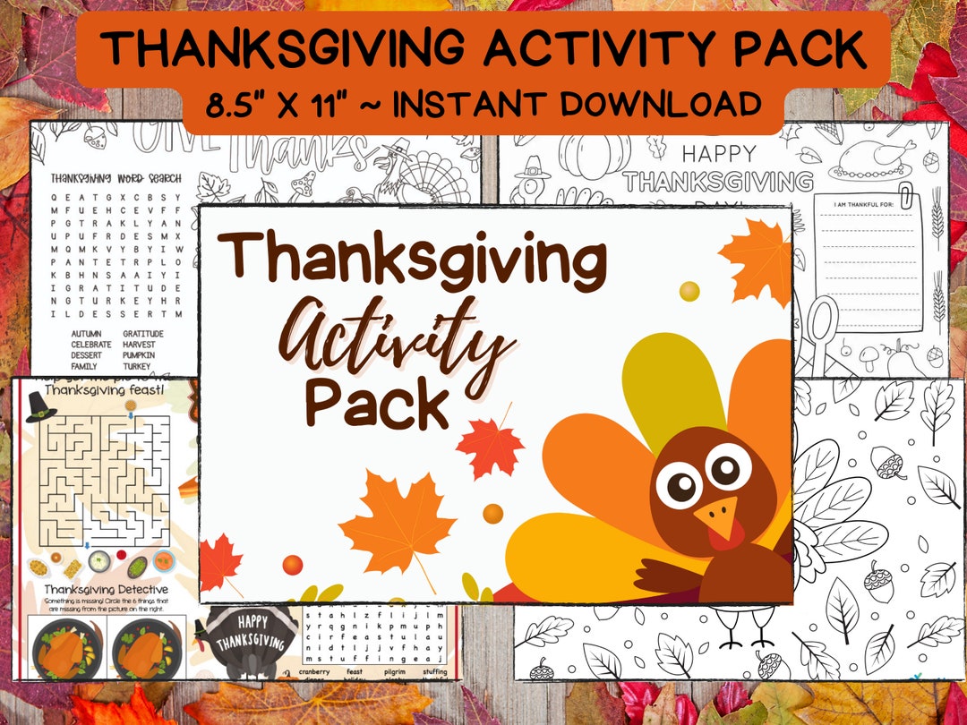 Thanksgiving Activity Pack for Kids | Thanksgiving Printable Bundle ...