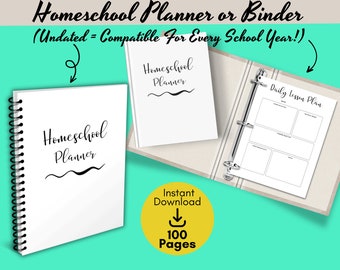 Homeschool Planner Printable | Homeschool Binder | Undated | Green ...