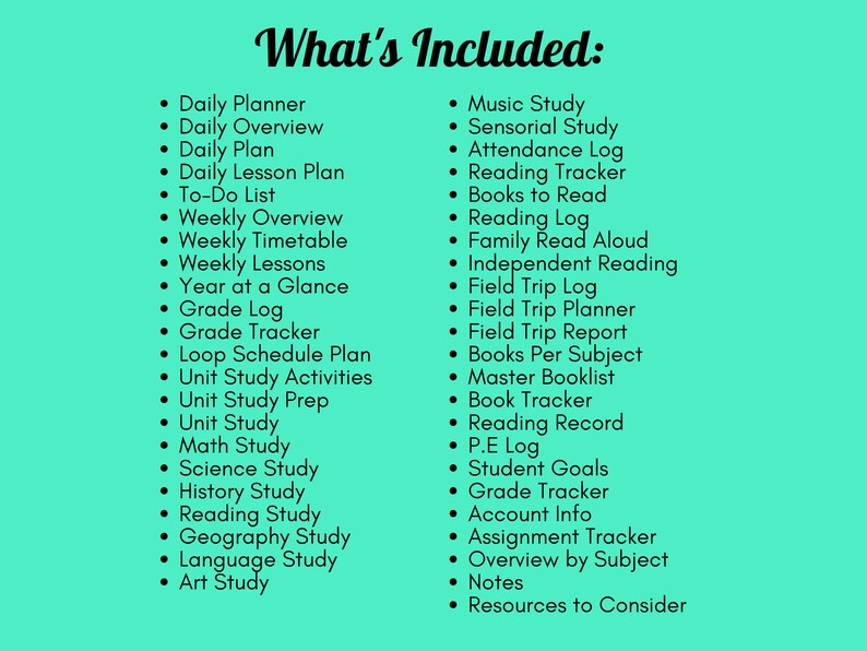 Homeschool Planner Printable | Homeschool Binder | Undated | Plain | Lesson Planner | Progress ...