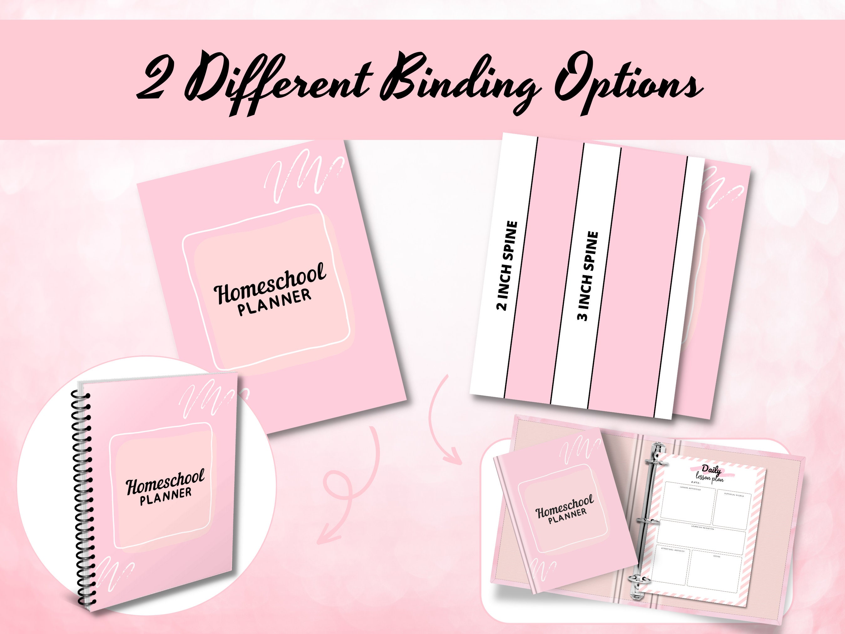 Homeschool Planner Printable | Homeschool Binder | Undated | Pink ...
