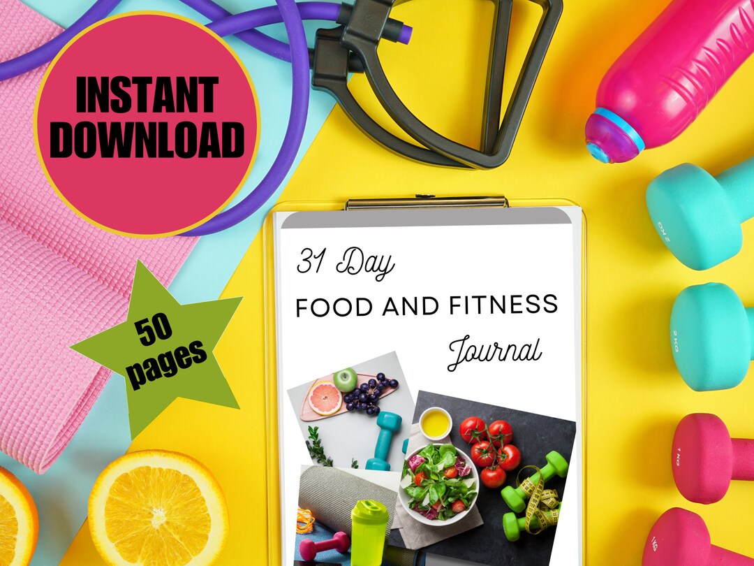 Food and Fitness Journal Printable | Food Journal | Fitness Journal ...