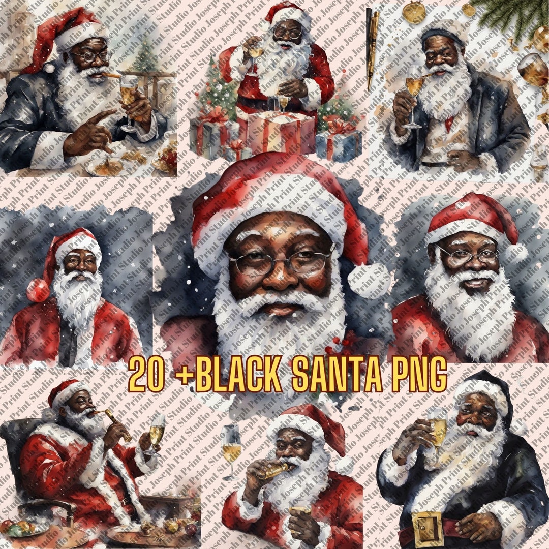 20 African American Santa Clipart, Black Santa Clipart, African ...