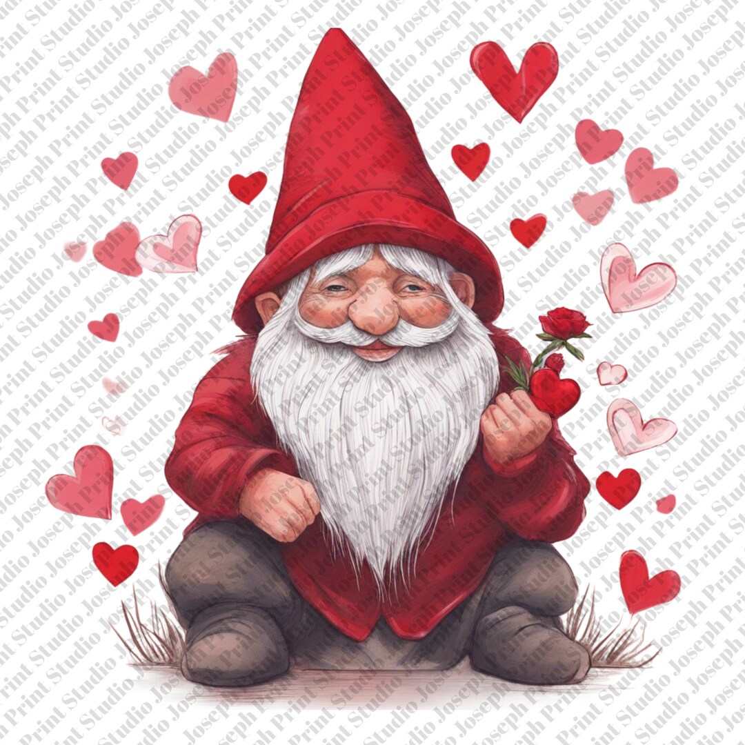 Happy Valentine's Day Gnome With Sunflower Png, Valentine's Day Gnomies ...