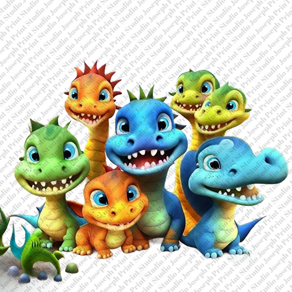 Baby Dinosaurs PNG, SVG, Clipart Bundle, Dino Animal Illustrations ...