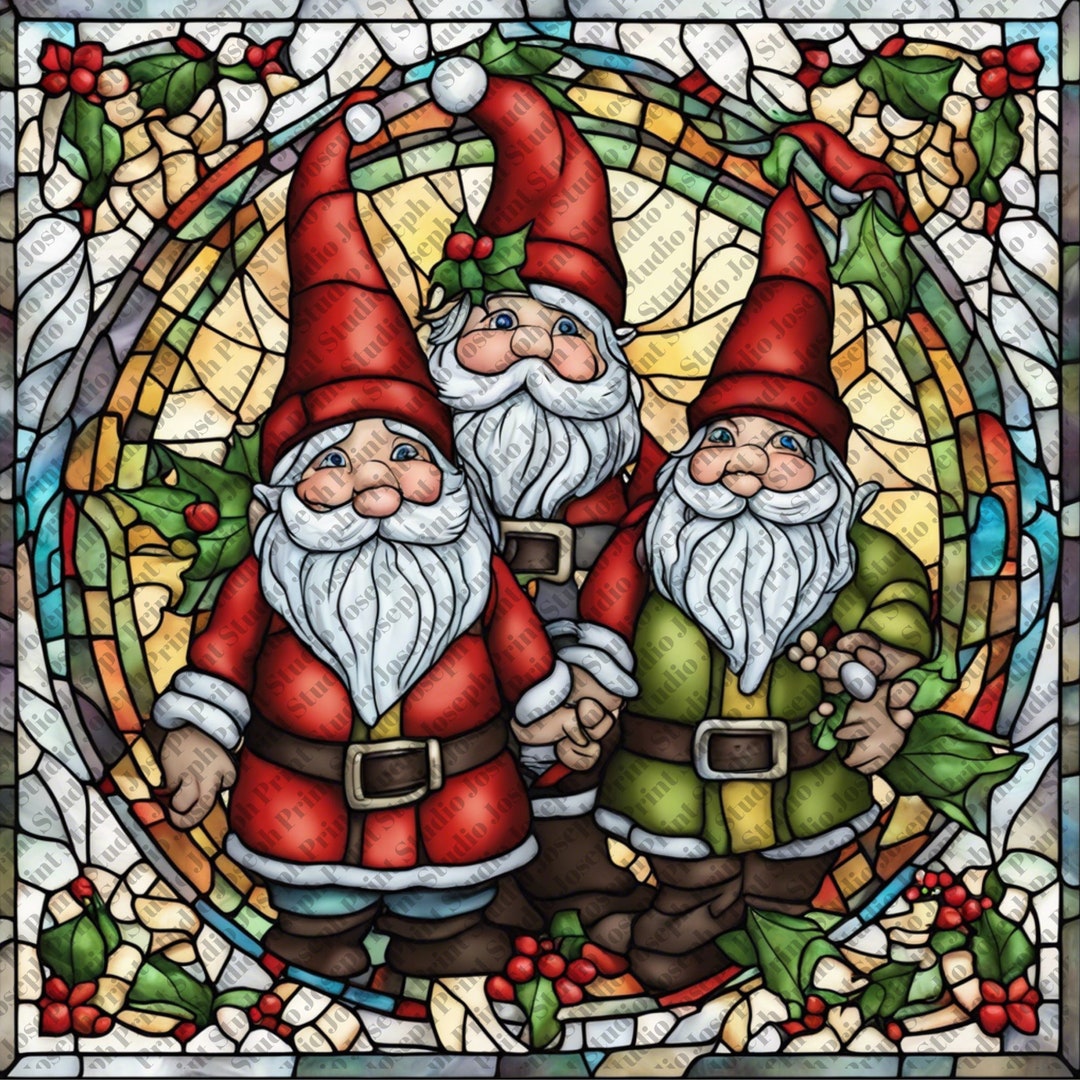 Gnomes Stained Glass Png Stain Glass Paper Stained Glass - Etsy Australia
