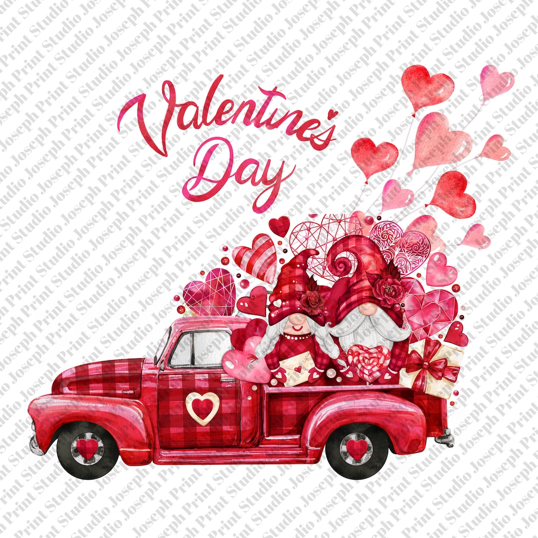 Valentine Truck Png Gnome Truck Png, Valentine's Day Gnomies Png ...
