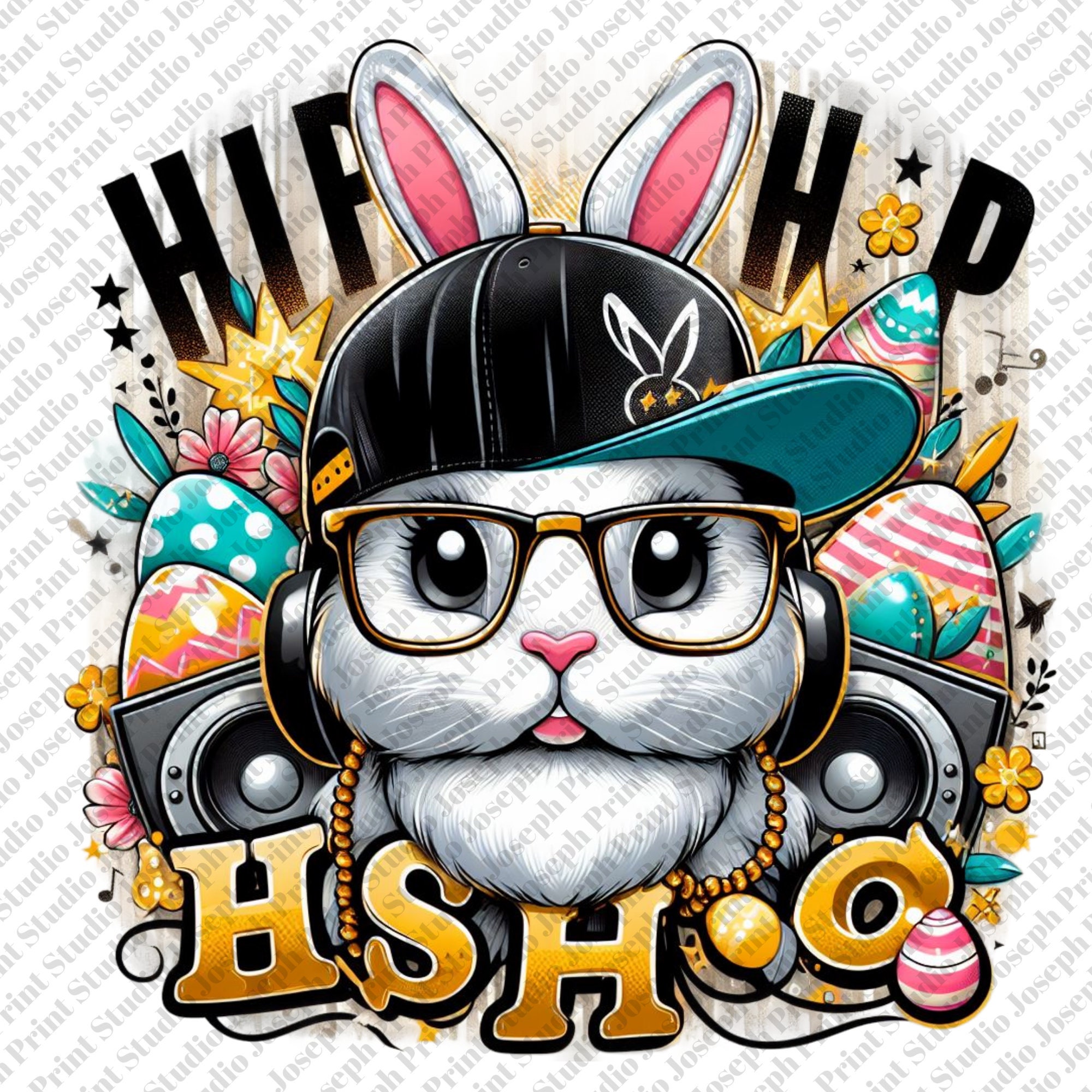 Hip Hop Bunny Easter Day Cute Hip Hop Easter Bunny Png Sublimation ...