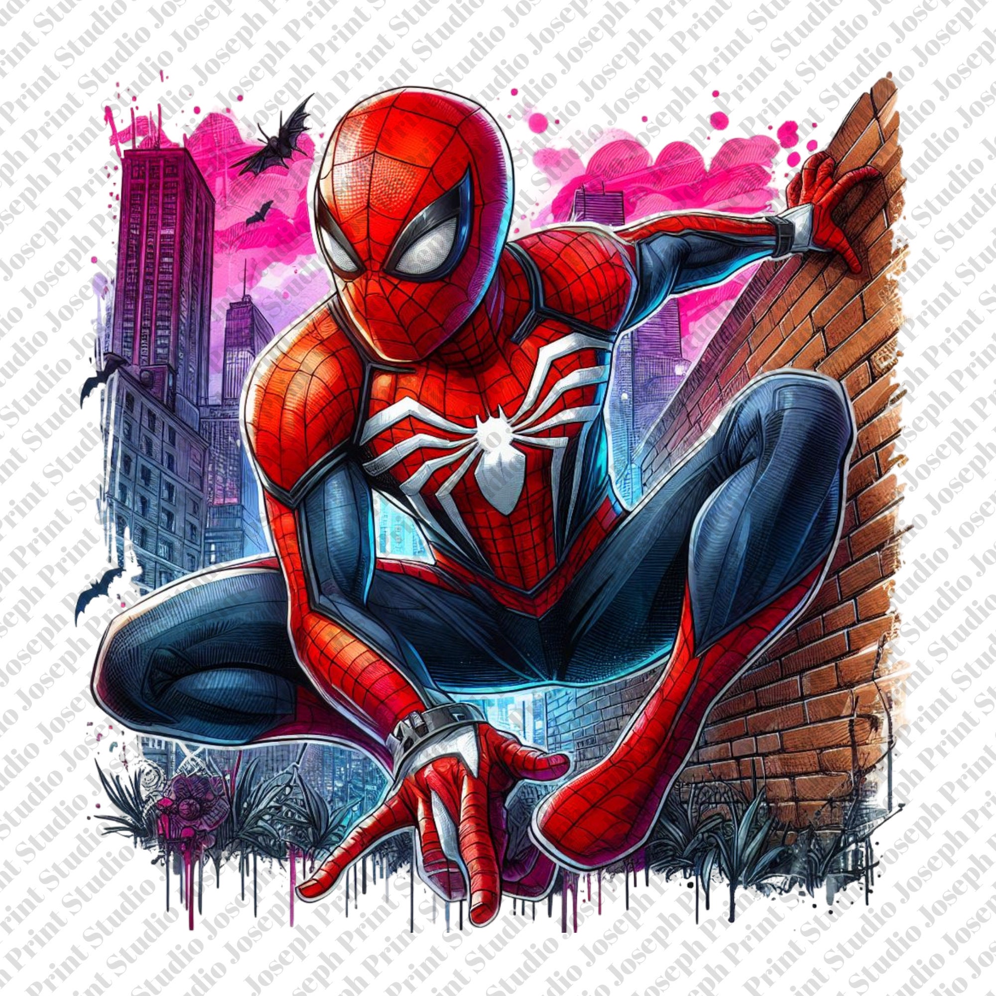 Spider Man Clip Art, T-shirts, Posters, Spiderman Graffiti Illustration ...