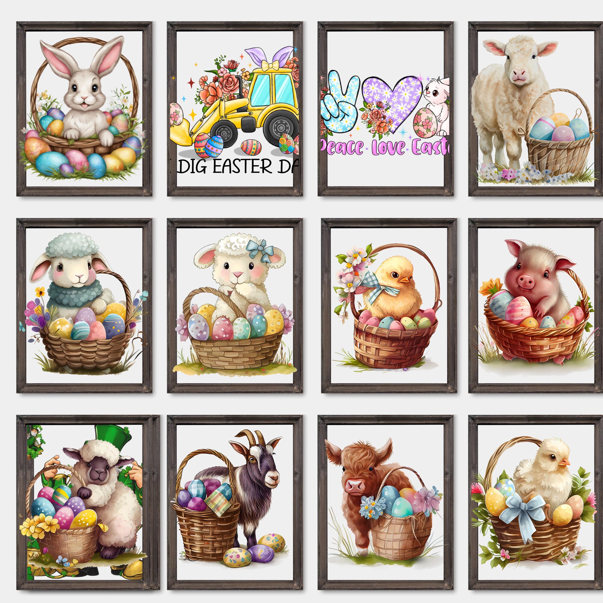 70 Easter PNG Bundle, Retro Easter PNG, Bunny Png, Funny Easter Png ...