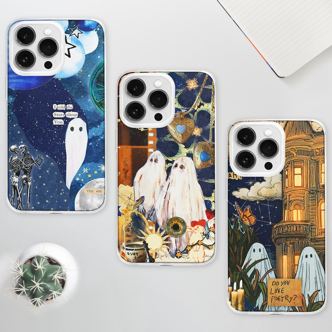 Aesthetic Ghost Collage Phone Case | Spooky Art Collage Cover ...