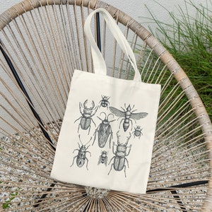 Aesthetic Bug Tote Bag | Beetle Insect Reusable Bag | Bug Print ...