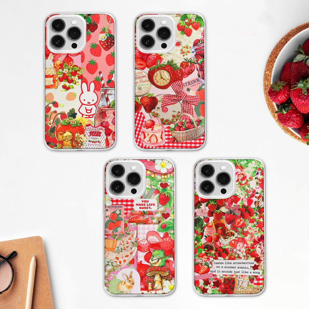 Aesthetic Strawberry Collage Magsafe Phone Case | Cottagecore ...