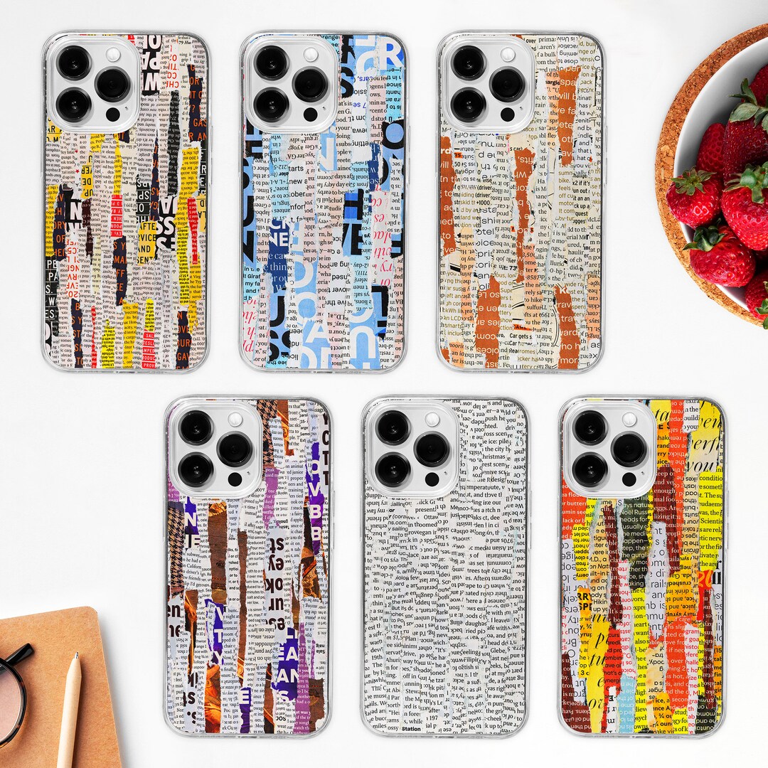 Scrap Paper Collage Magsafe Phone Case | Newspaper Magazine Phone Cover ...