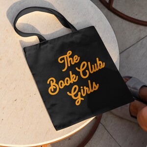 The Book Club Girls Tote Bag, Custom Bookish Tote Bag, Book Lover Library Merch, Reading ...