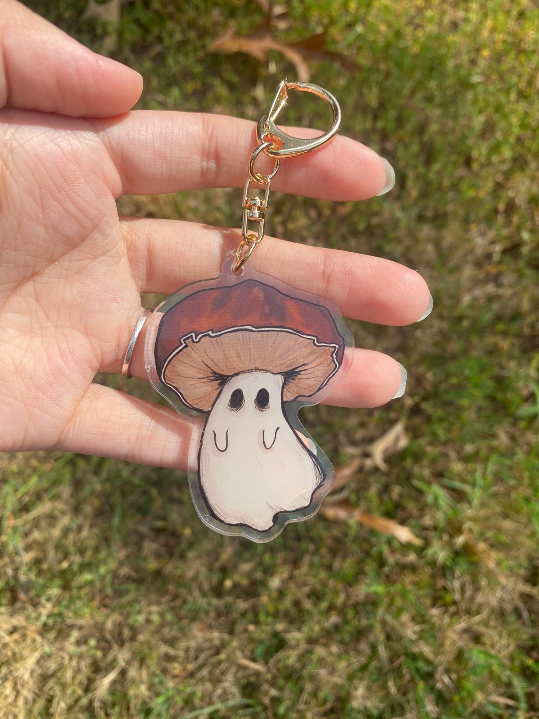 Baby Bella Boo-shroom Ghost Mushroom Acrylic Keychain - Etsy