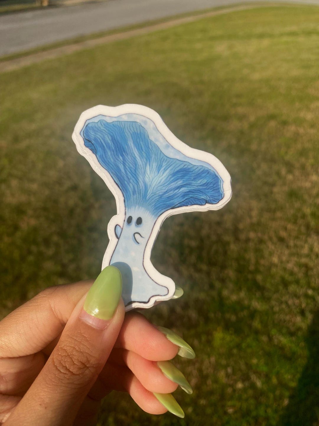 Blue Ghost Mushroom Whimsical Vinyl Sticker Decal - Etsy