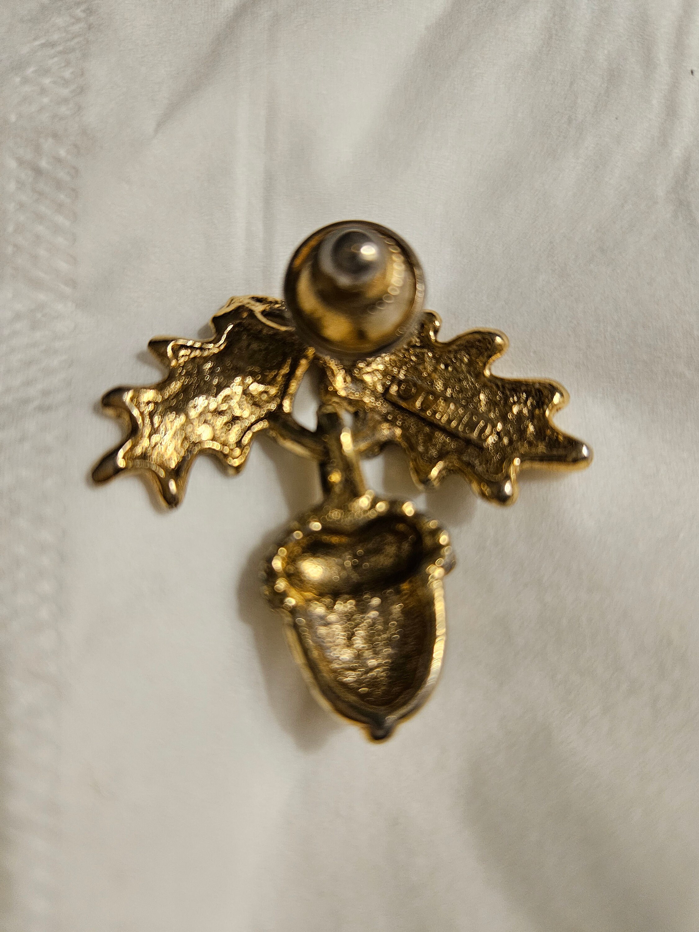 Camco Oak Leaf With Acorn Dangle Lapel Hat Pin, Gold Toned - Etsy