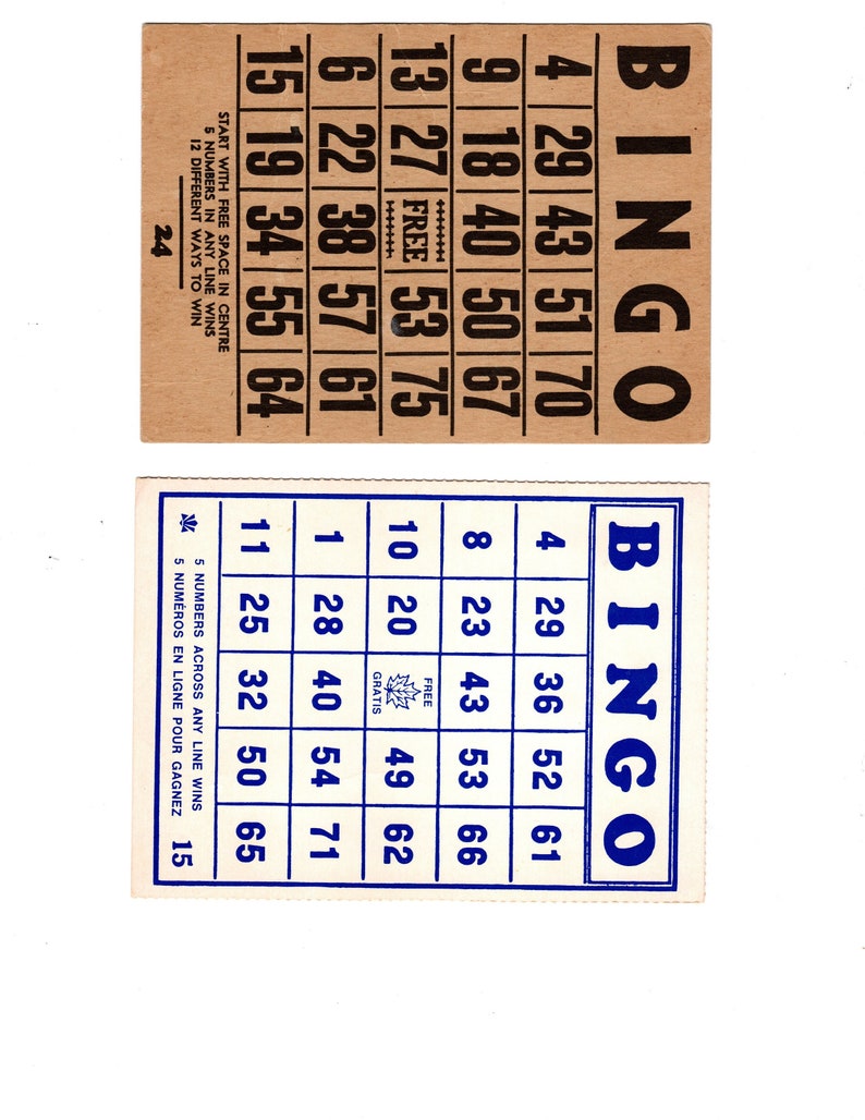Vintage Bingo Cards Digital Kit - Etsy