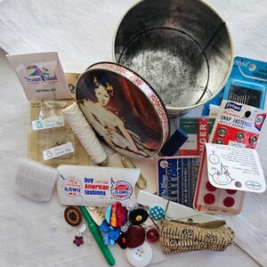 Vintage Sewing Notions/supplies in Old Tins - Etsy