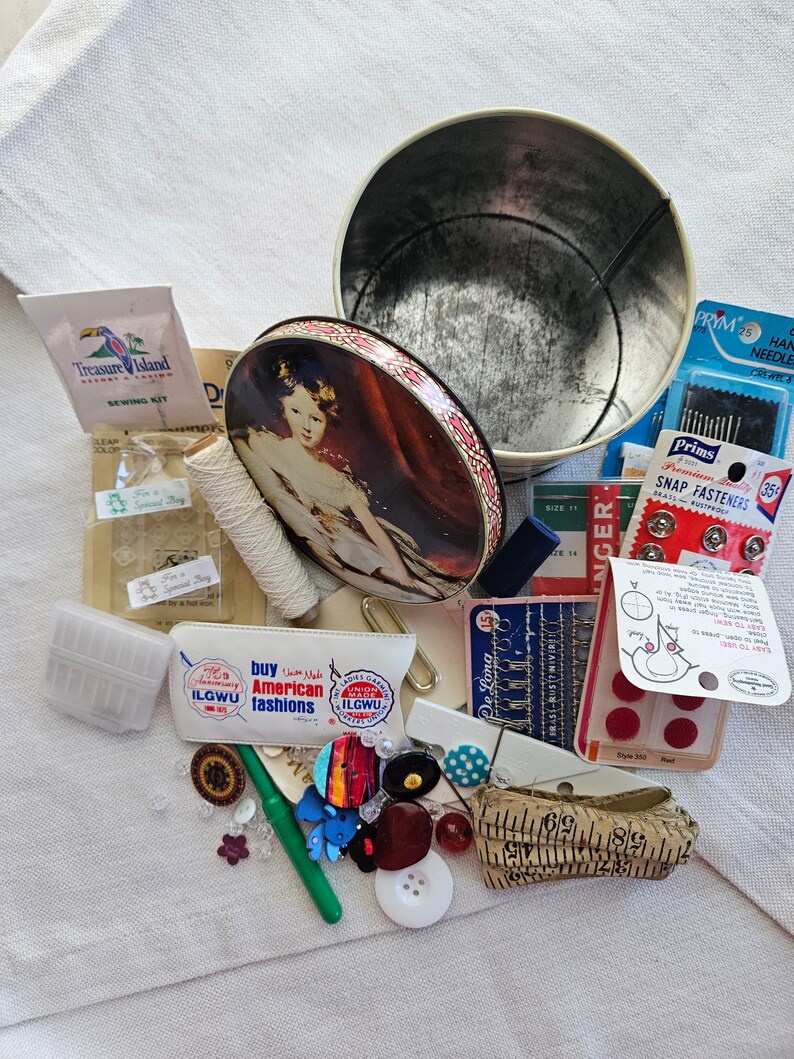 Vintage Sewing Notions/supplies in Old Tins - Etsy