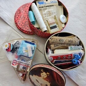 Vintage Sewing Notions/supplies in Old Tins - Etsy