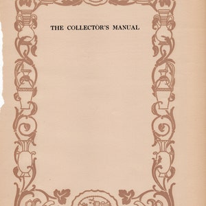 Vintage the Collector's Manual Digital Kit, Front and Back Pages, Full ...